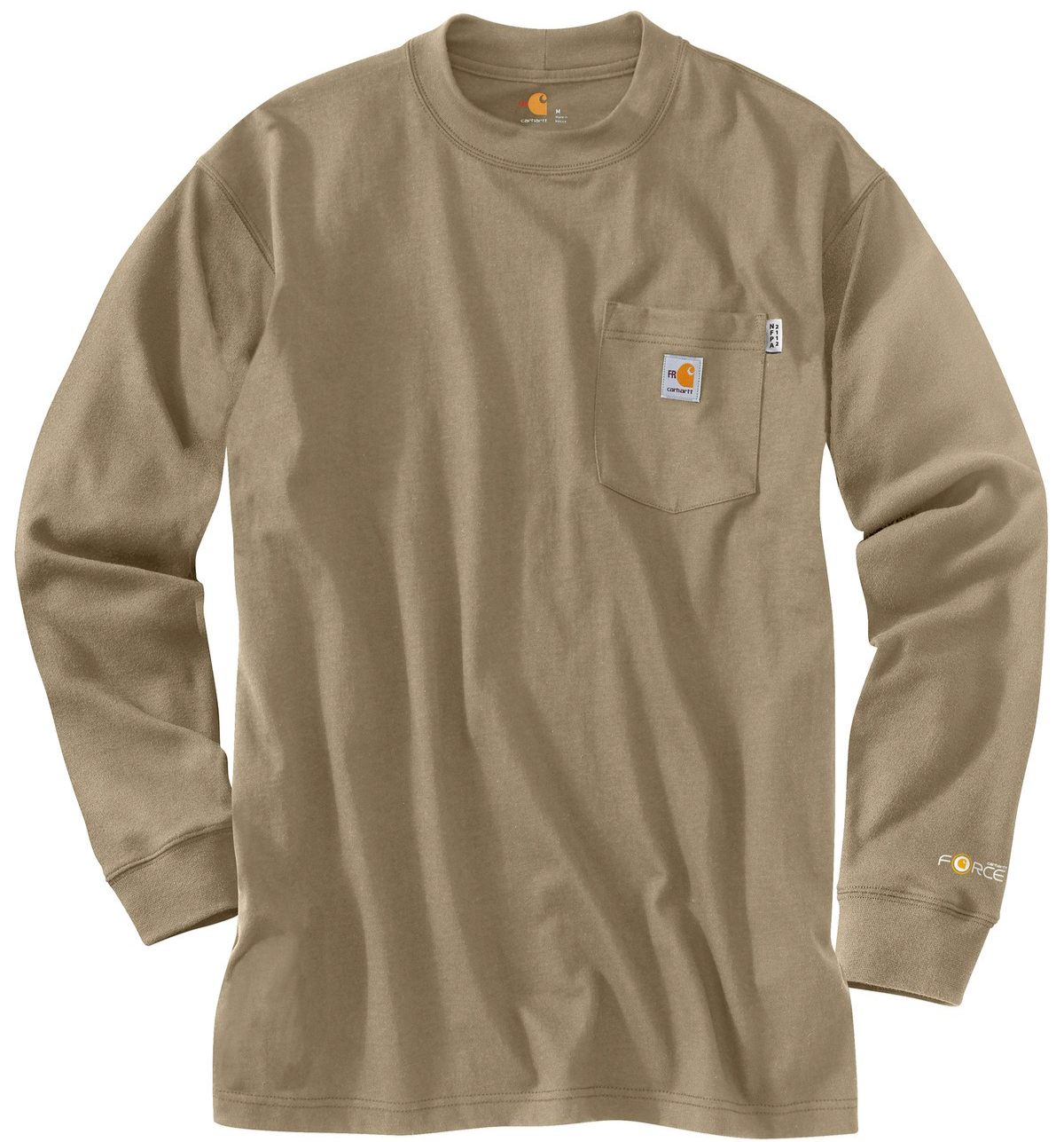 Carhartt FR CAT 2 Force® Khaki Cotton Long Sleeve Henley