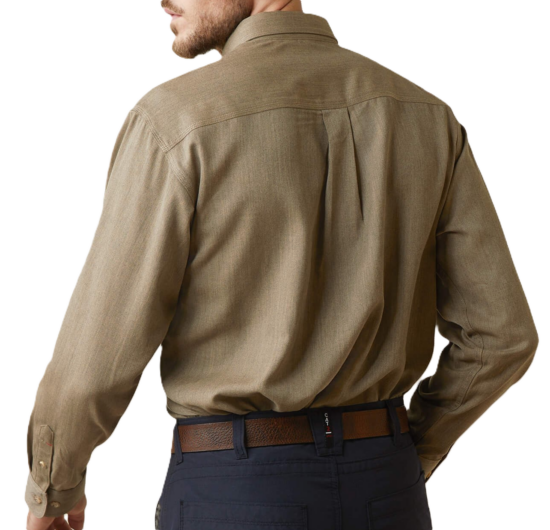 Ariat FR CAT 2 Air Inherent Khaki Heather Button Down